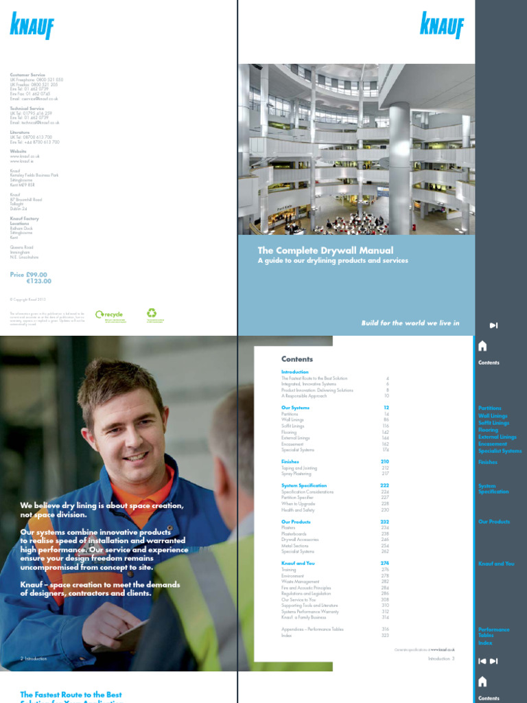 Knauf - Dry Wall Manual | PDF | Sustainability | Recycling