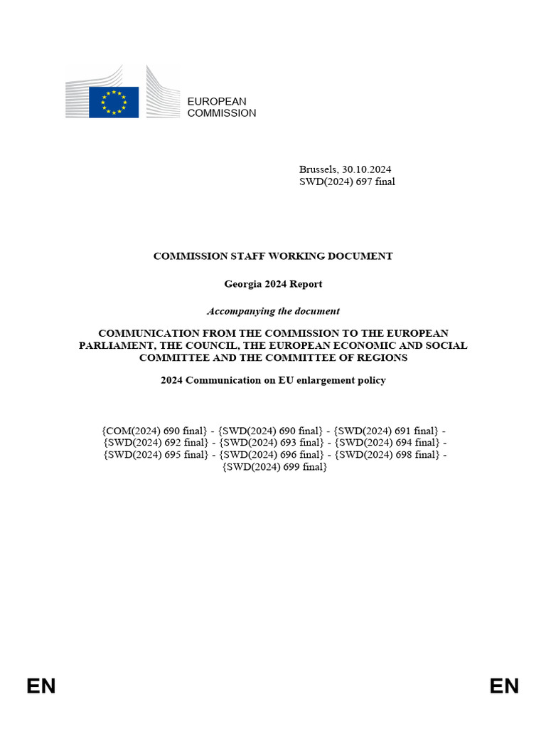Georgia 2024 EU Accession Report | PDF | European Union | Enlargement ...