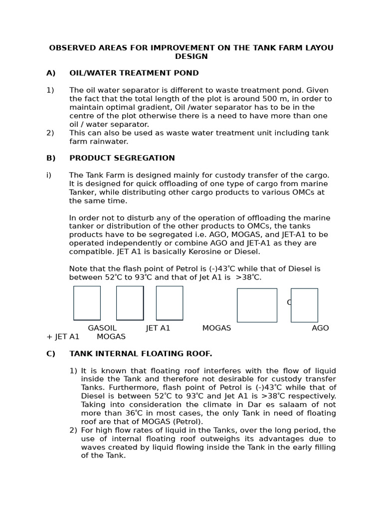 Observed Areas For Possible Improvement On The Design | PDF | Tanks ...