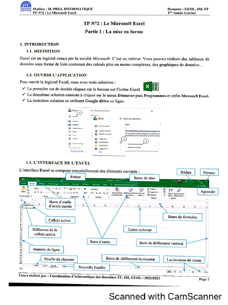 Support de Cours de Microsoft Excel | PDF