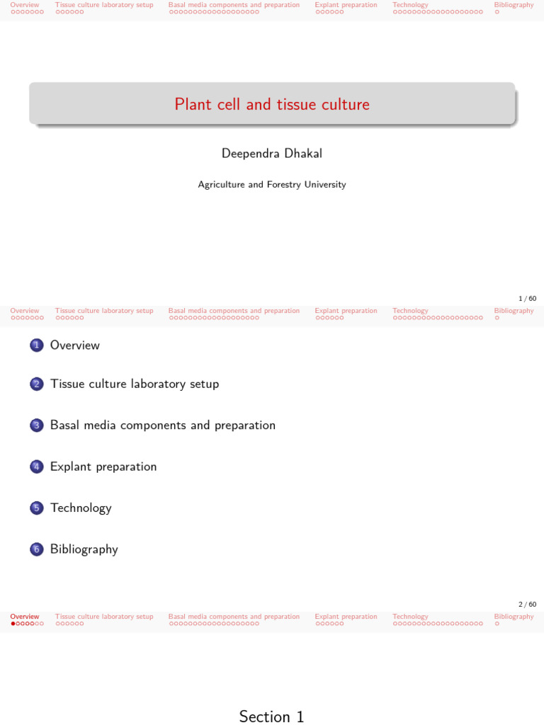 05-Plant Cell and Tissue Culture | PDF | Biology | Reproduction