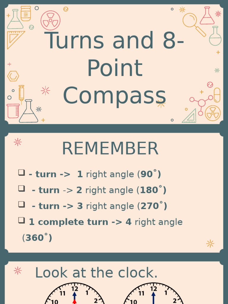 Day 1 - Turns and 8-Point Compass | PDF | Space | Navigation