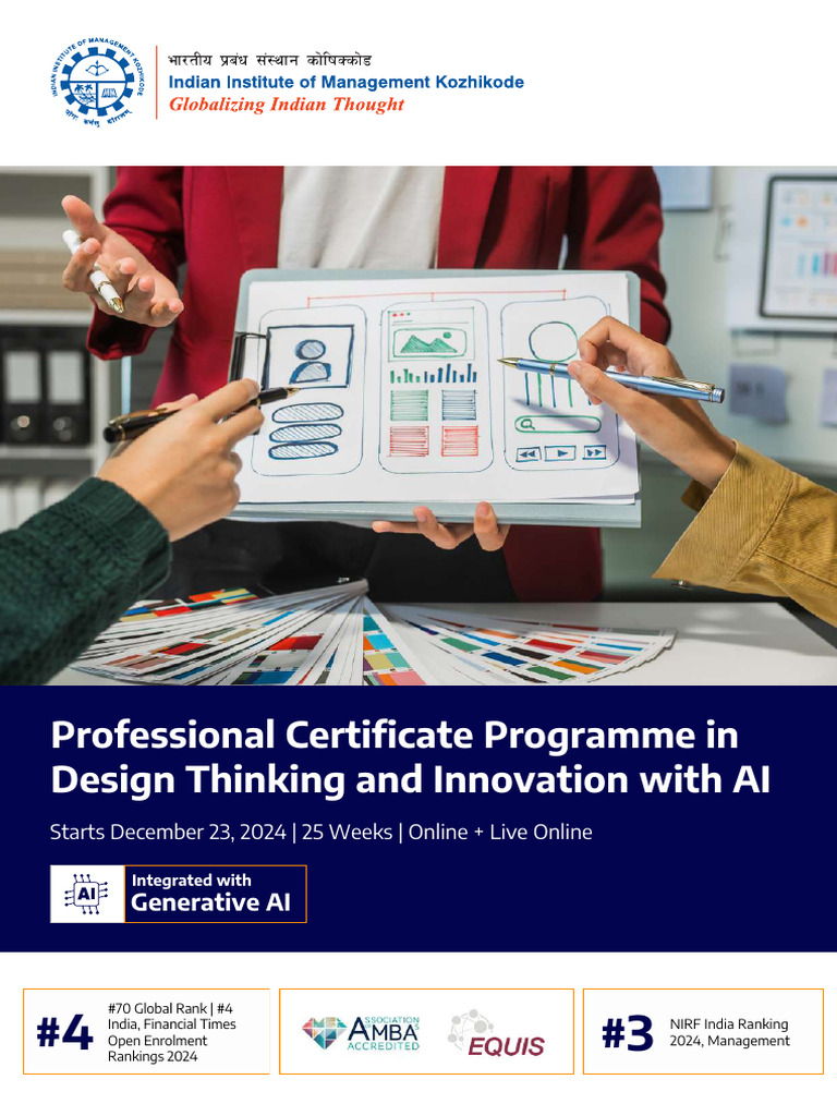 IIMK - DTAI - Brochure 1 | PDF | Design Thinking | Artificial Intelligence