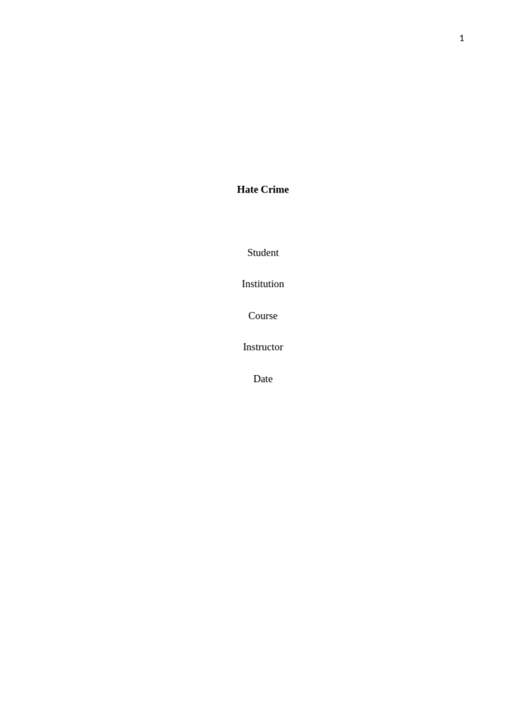 Hate Crime | PDF | Hate Crimes | Hatred
