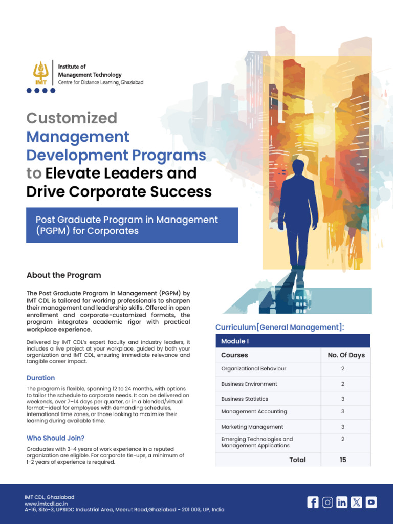 IMT CDL Corporate Flyer V1 | PDF | Business | Business Economics