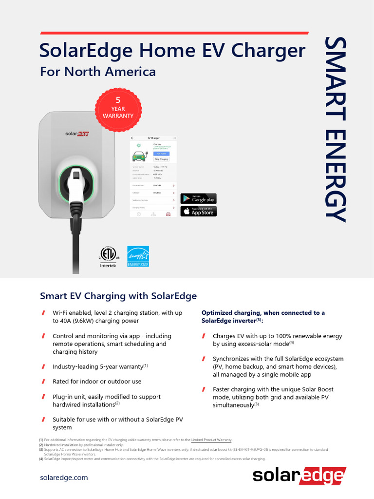 Se Home Ev Charger Datasheet Na | PDF | Battery Charger | Alternating ...