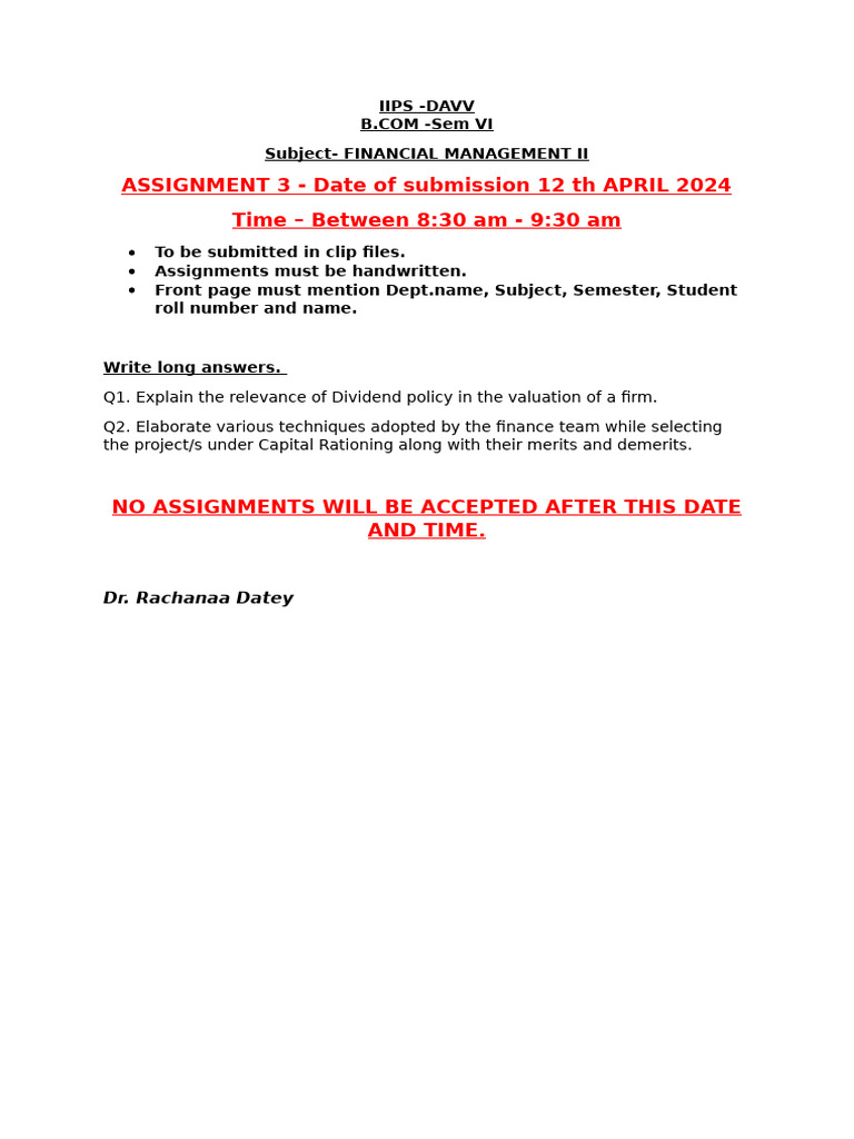 Assignment 3 | PDF | Business