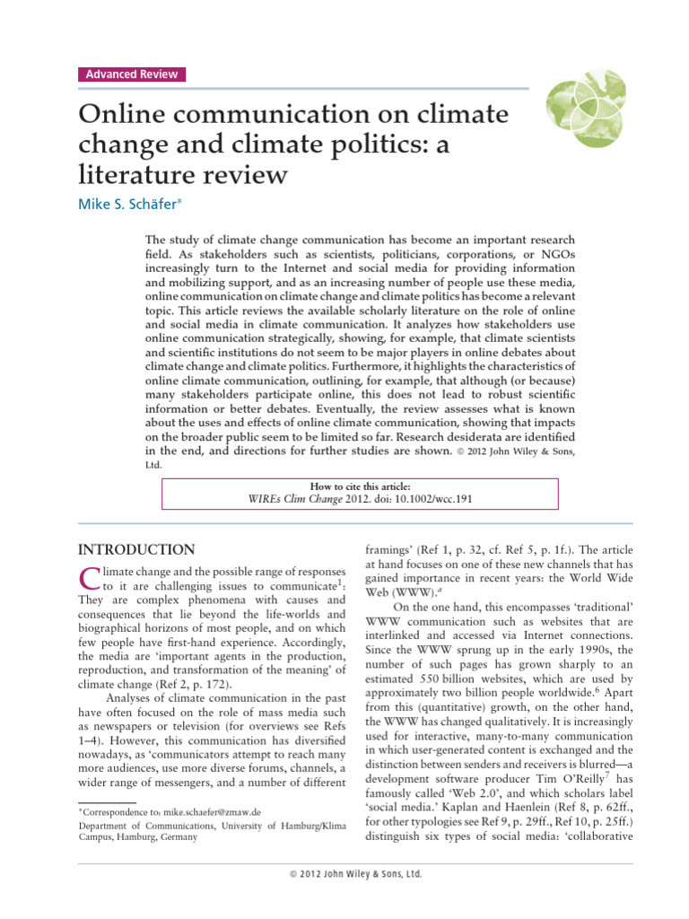 (2012) Online Communication On Climate Change and Climate Politics ...