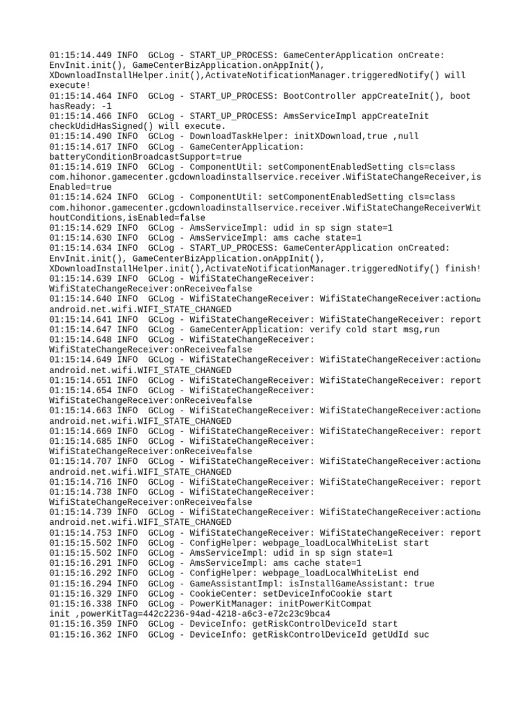 GameCenter Application Startup Log | PDF | Computer Architecture | Network Protocols