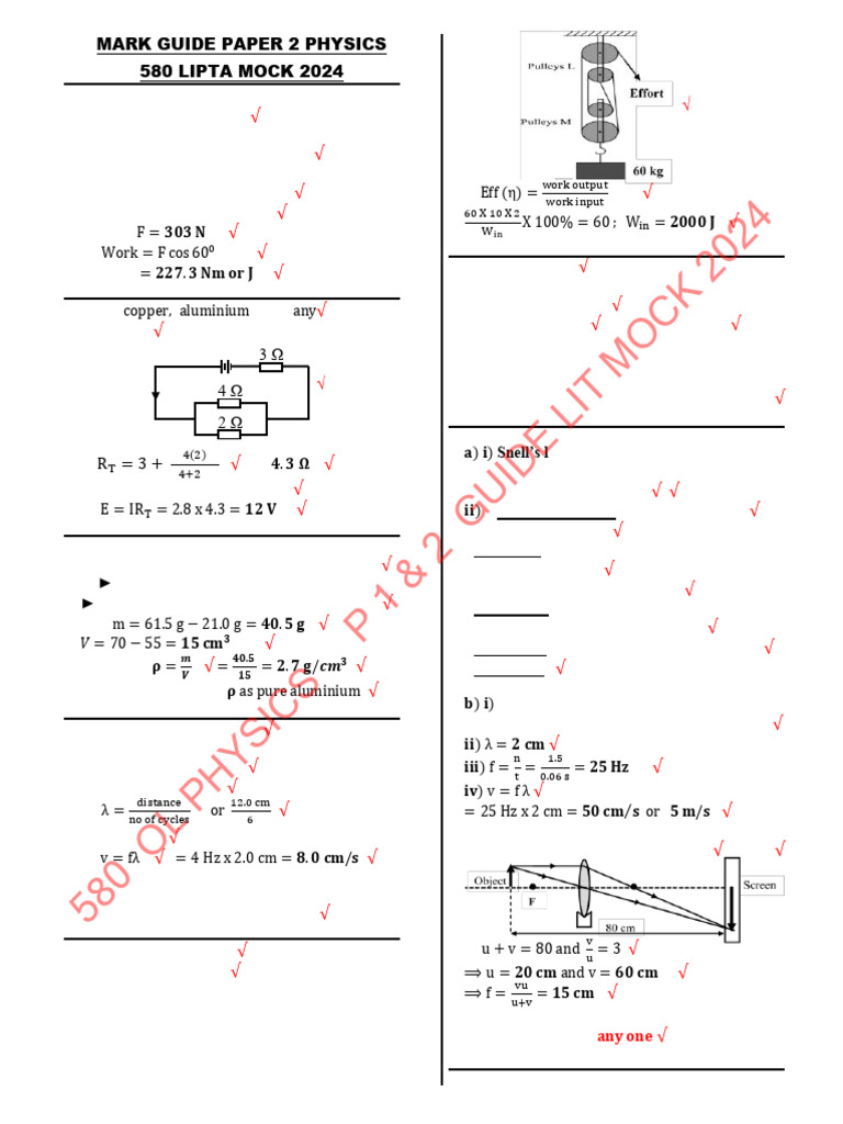580 Ol Physics P 1 & 2 Guide Lit Mock 2024 | PDF | Inductor | Electromagnetic Induction