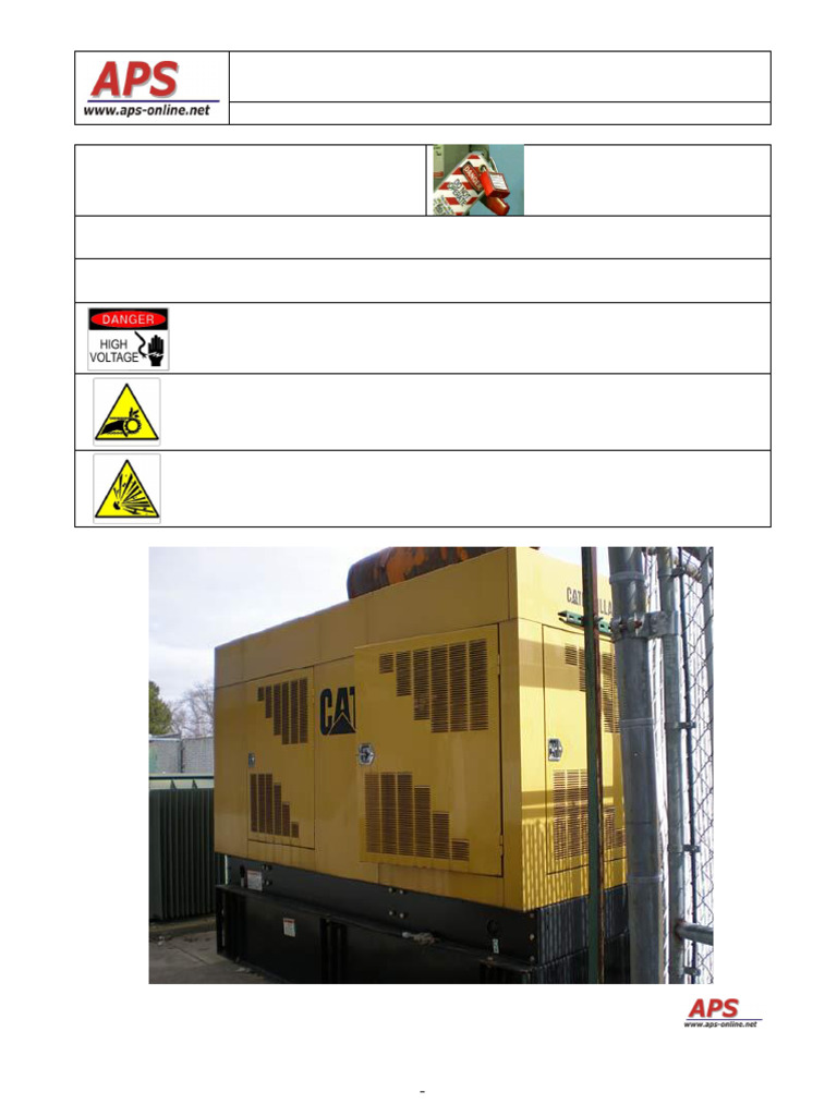 APS LOTO Procedure Sample Advanced 2019 | PDF | Switch | Mains Electricity