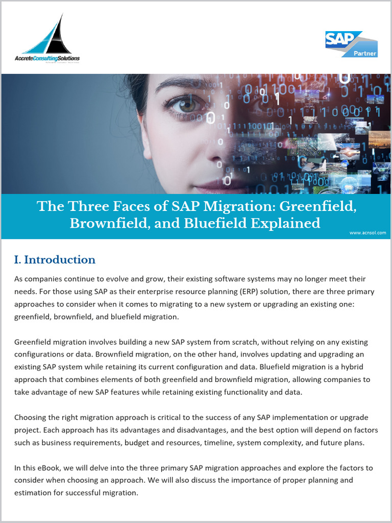The Three Faces - of SAP Migration Greenfield Brownfield and Bluefield Explained | PDF ...