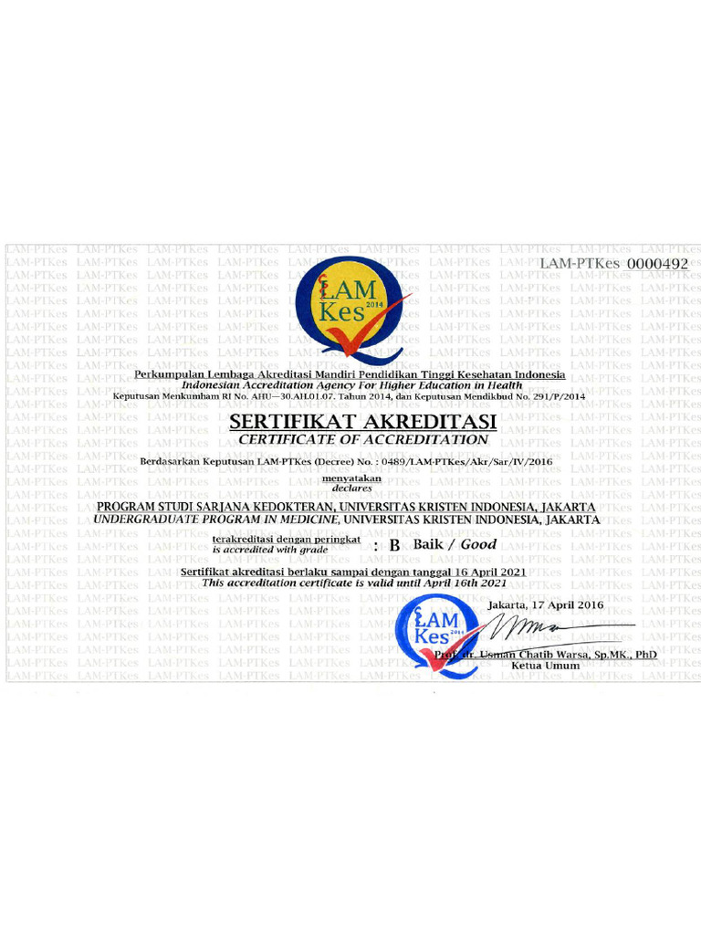 Sertifikat Akreditasi UKI | PDF