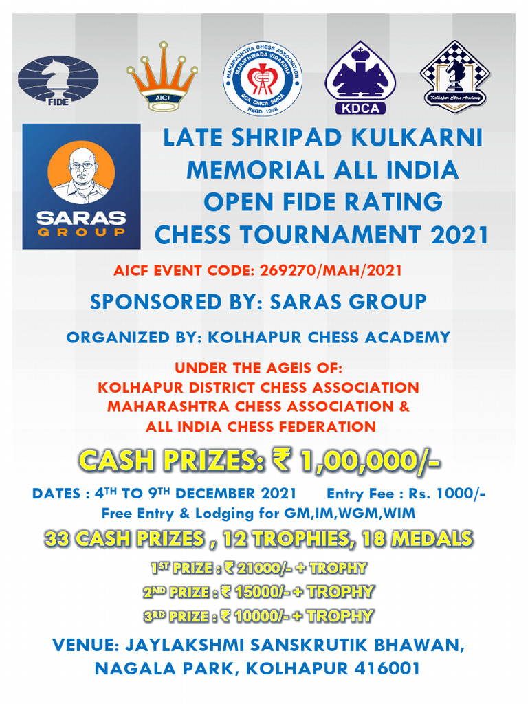 Kolhapur Open FIDE Chess Tournament 2021 | PDF | Chess | Traditional Board Games