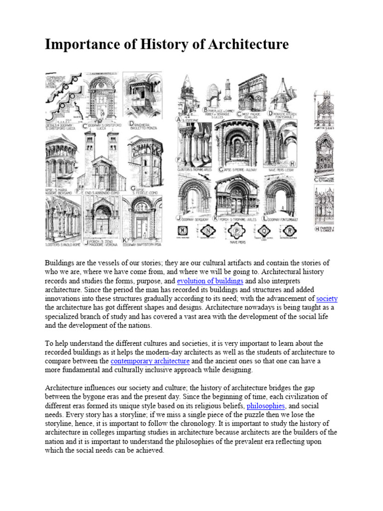 Importance of History of Architecture As A Subject in Architecture ...