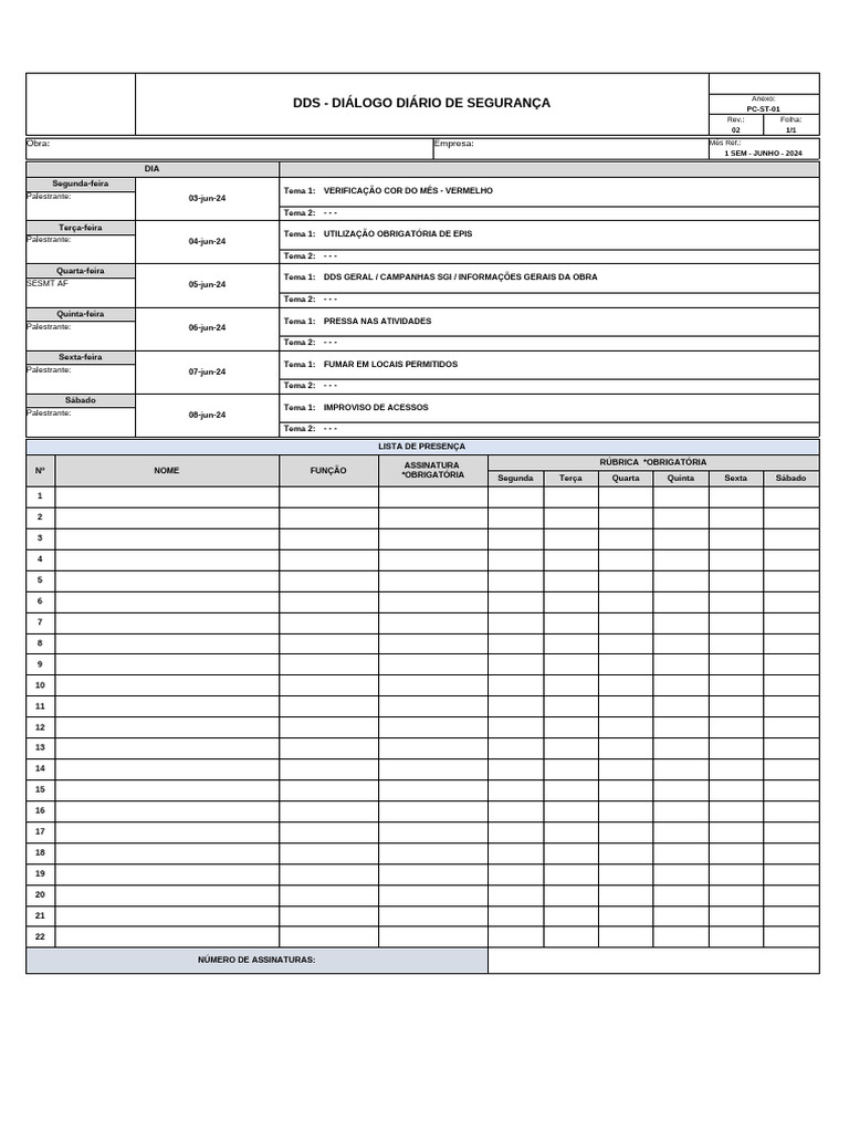 DDS Semanal Bom Jesus | PDF