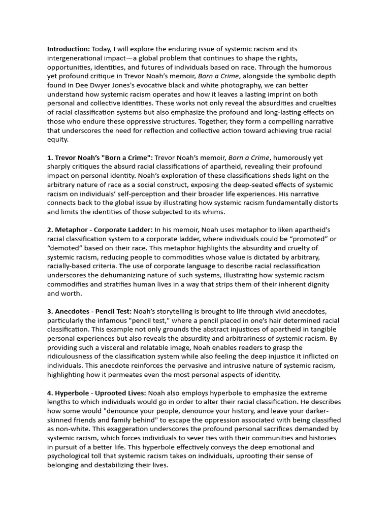 Eng IO Script Mock | PDF | Racism | Discrimination & Race Relations