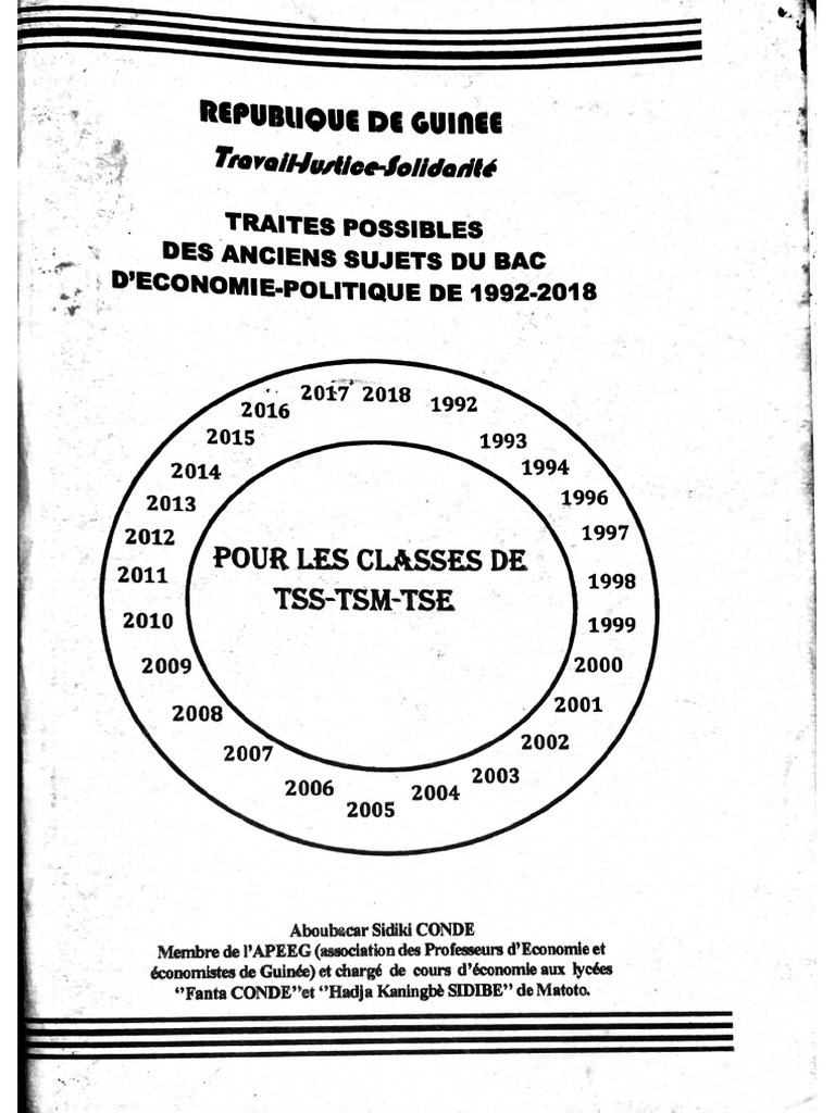 Économie Politique Bac Guinée | PDF