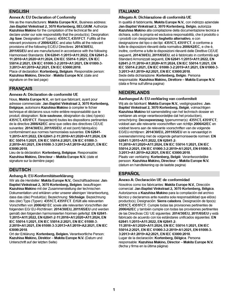 4351FCT Dichiarazione Conformità UE | PDF