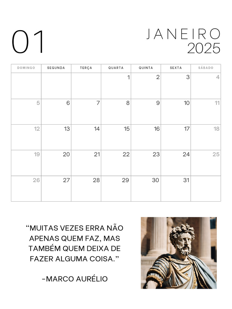 Black and White Simple Minimalist 2025 Year Planner A4 | PDF