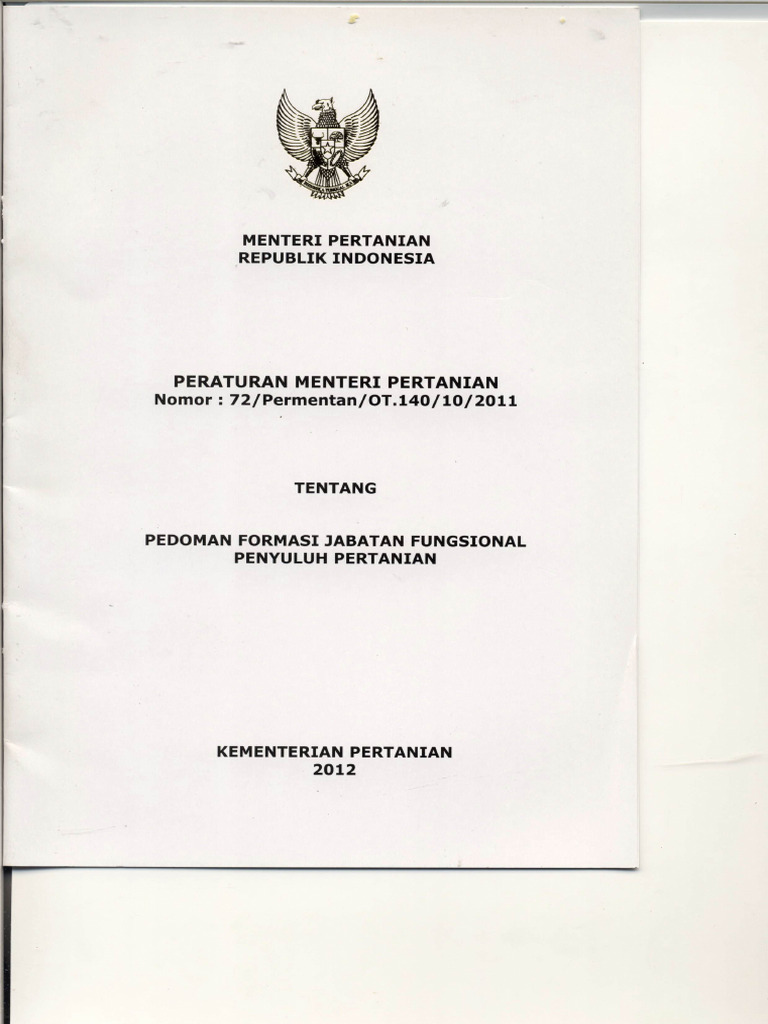 Permentan 72 2011 | PDF