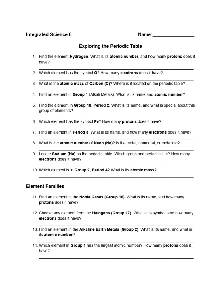 Exploring The Periodic Table | PDF | Chemical Elements | Periodic Table