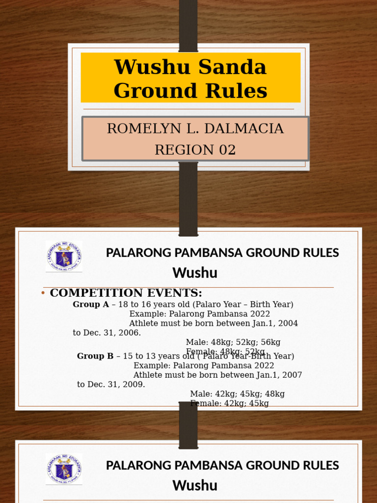 Wushu Sanda Ground Rules 2022 | PDF