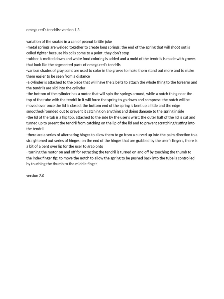 Omega Red's Tendrils | PDF | Home & Garden