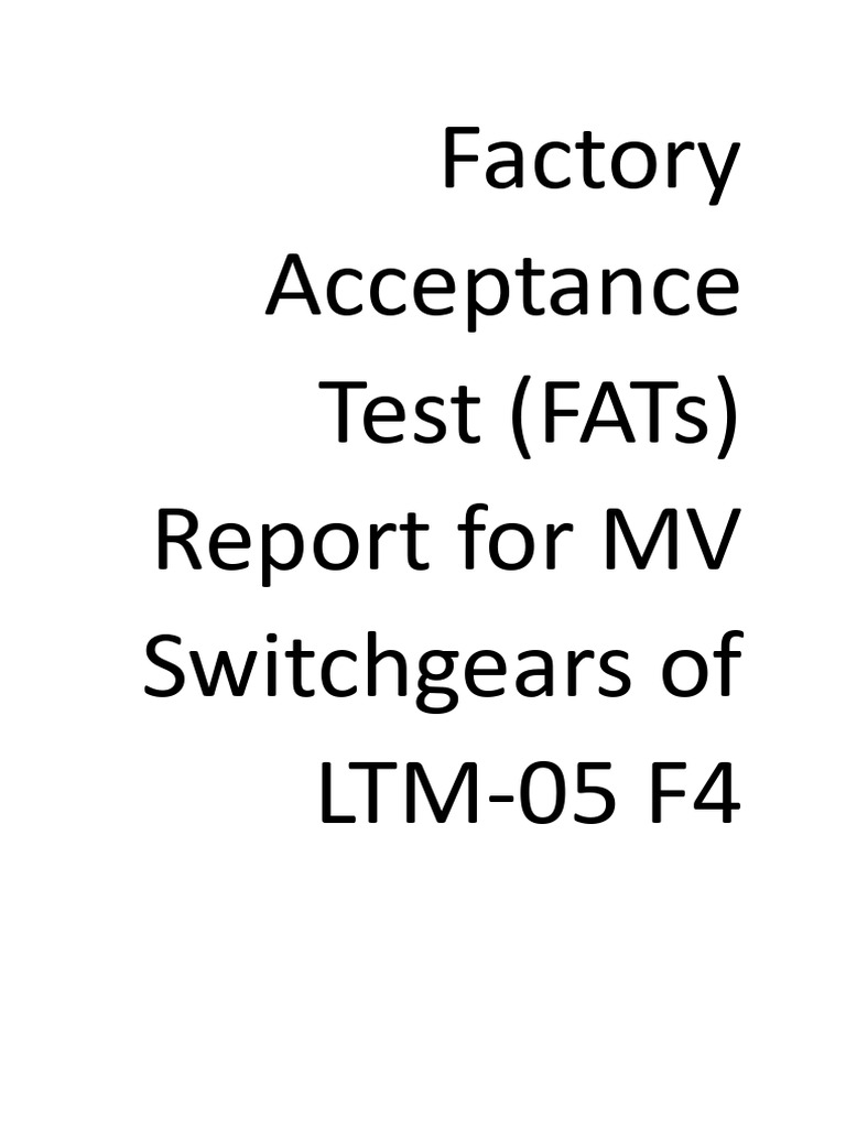 Factory Acceptance Test | PDF | Transformer | Power (Physics)