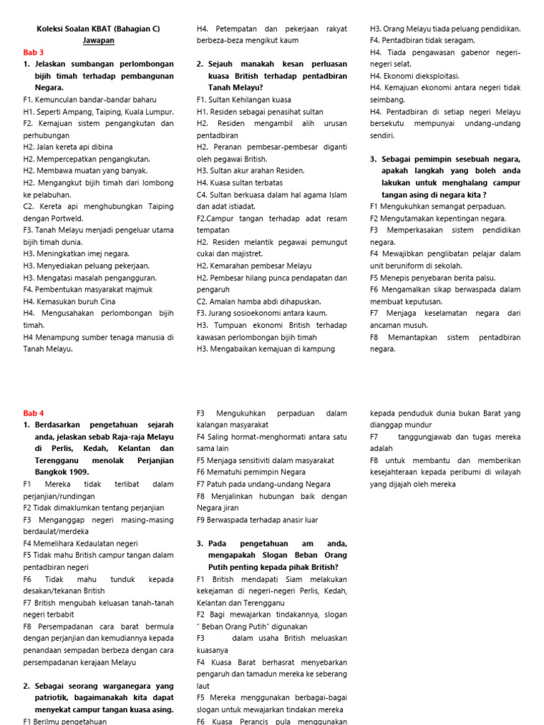 Koleksi Soalan KBAT (Jawapan) | PDF