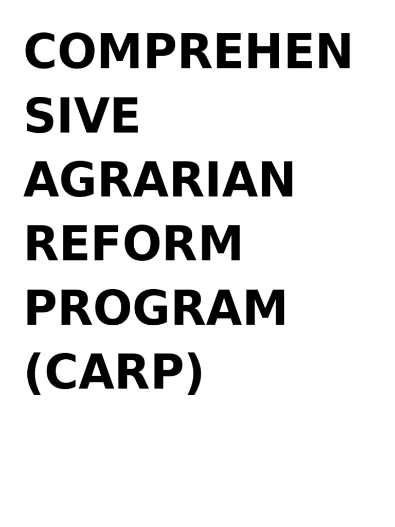 Comprehensive Agrarian Reform Program | PDF | Technology & Engineering