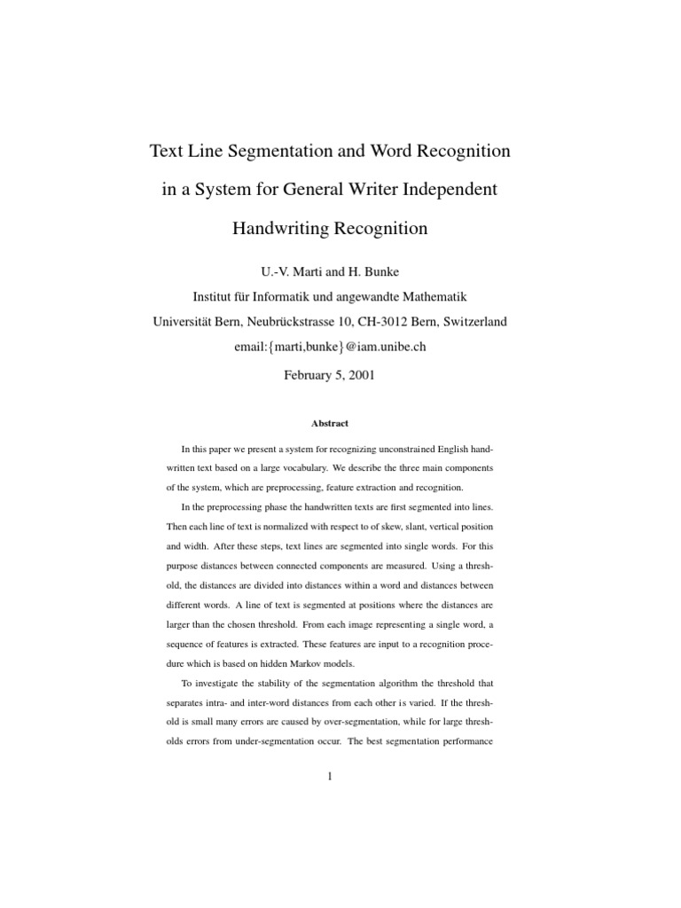 Text Line Segmentation and Word Recognition in A System For General ...