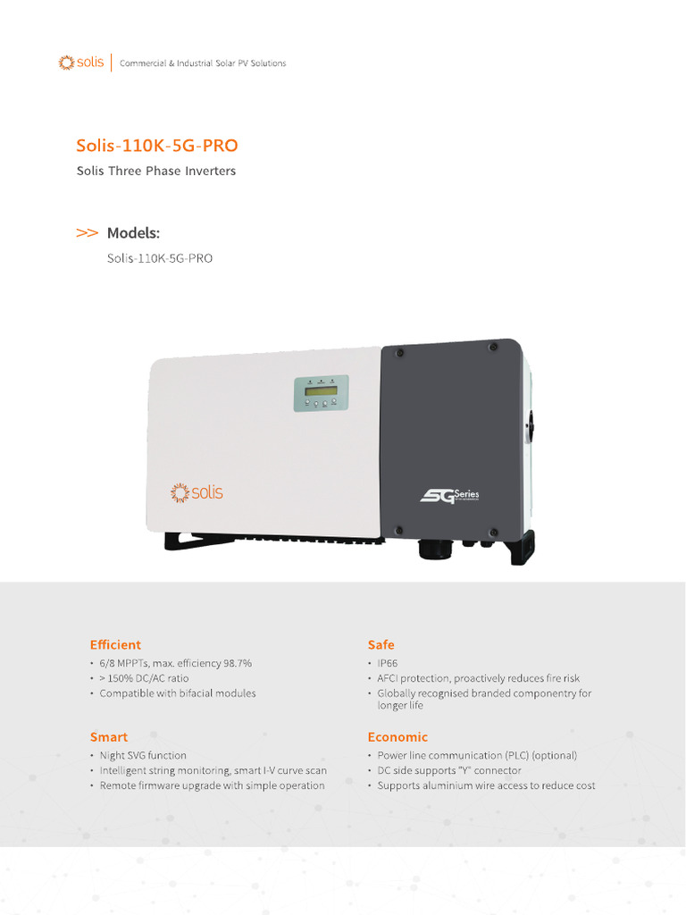 Datasheet - Solis-110K-5G-PRO 36A | PDF