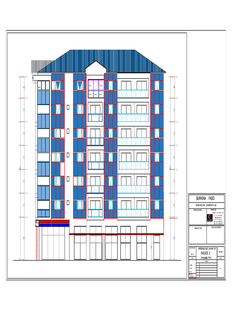 Plans r+6 ...... Ouahigouya Mai 2023-Model - Pdf..facades 2 | PDF