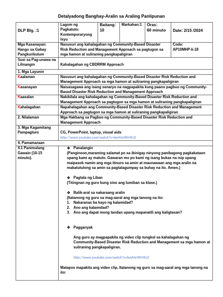 Conie Lesson Plan For Jhs New | PDF