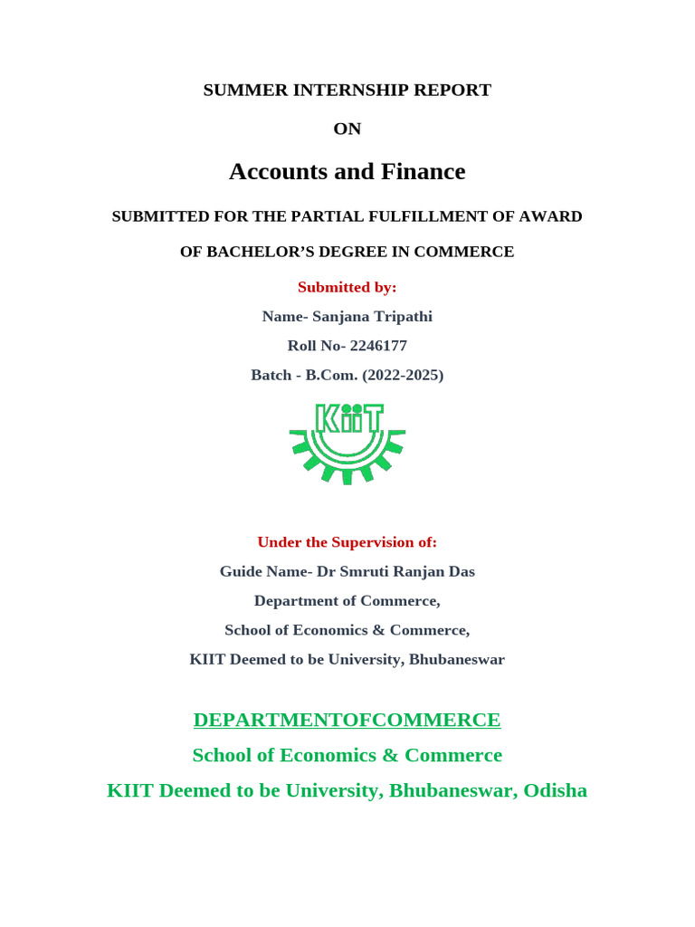 1 Summer Internship | PDF | Taxes | Invoice