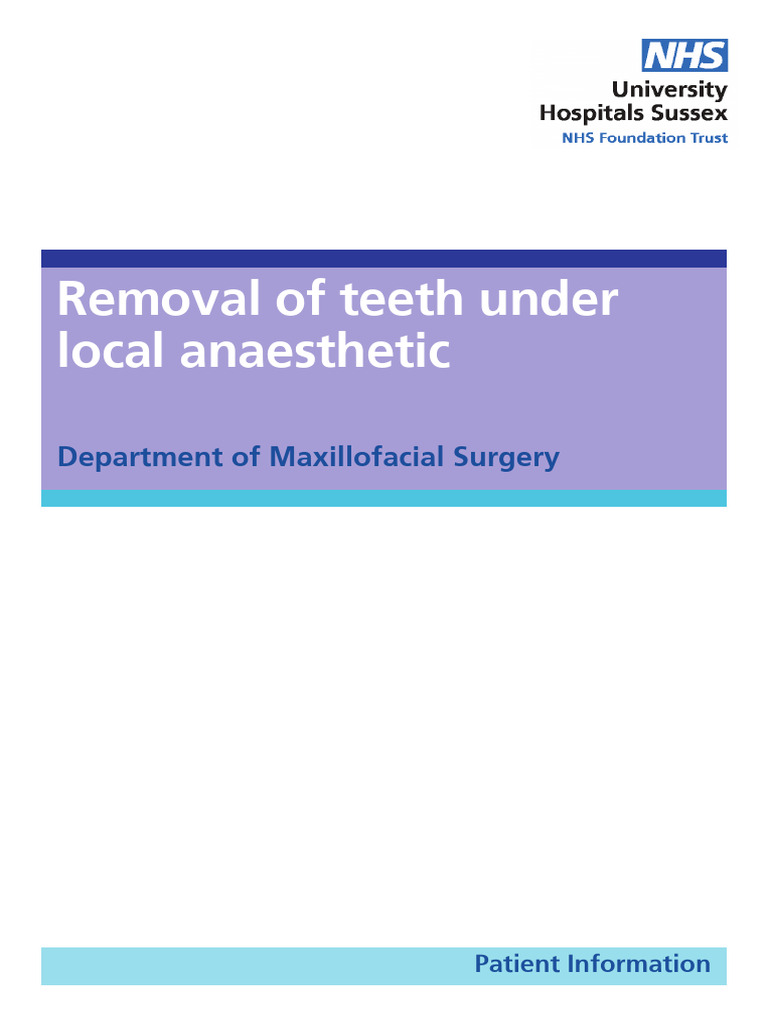 Tooth Extraction Under Local Anaesthetic | PDF | Medical Specialties ...