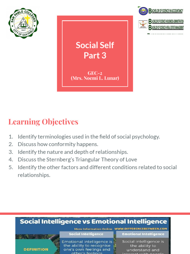 GEC-2 - Social Self (Part 3) | PDF | Love | Attitude (Psychology)