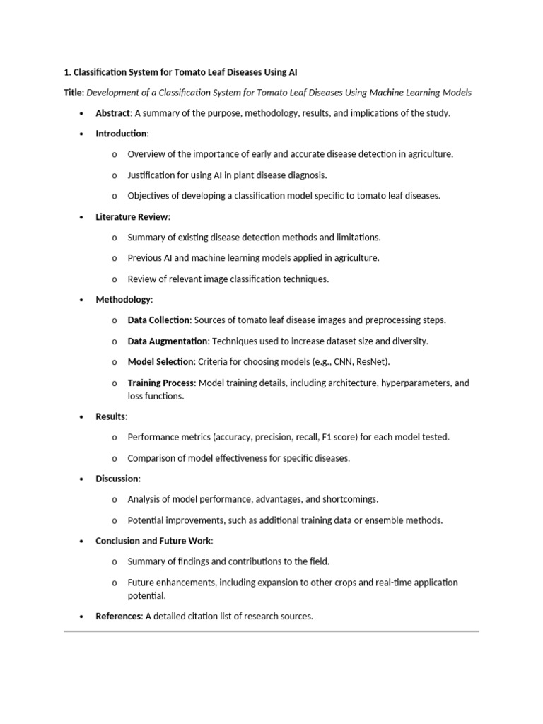 Development of A Classification System For Tomato Leaf Diseases Using ...