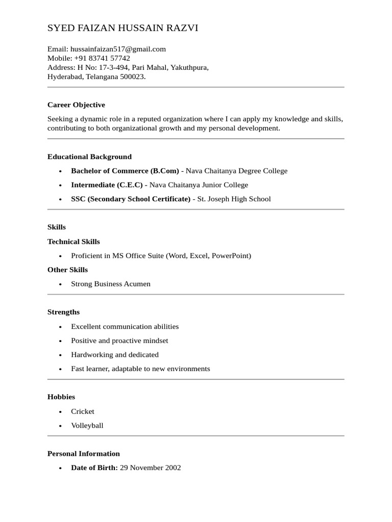 Syed Faizan Hussain Razvi | PDF