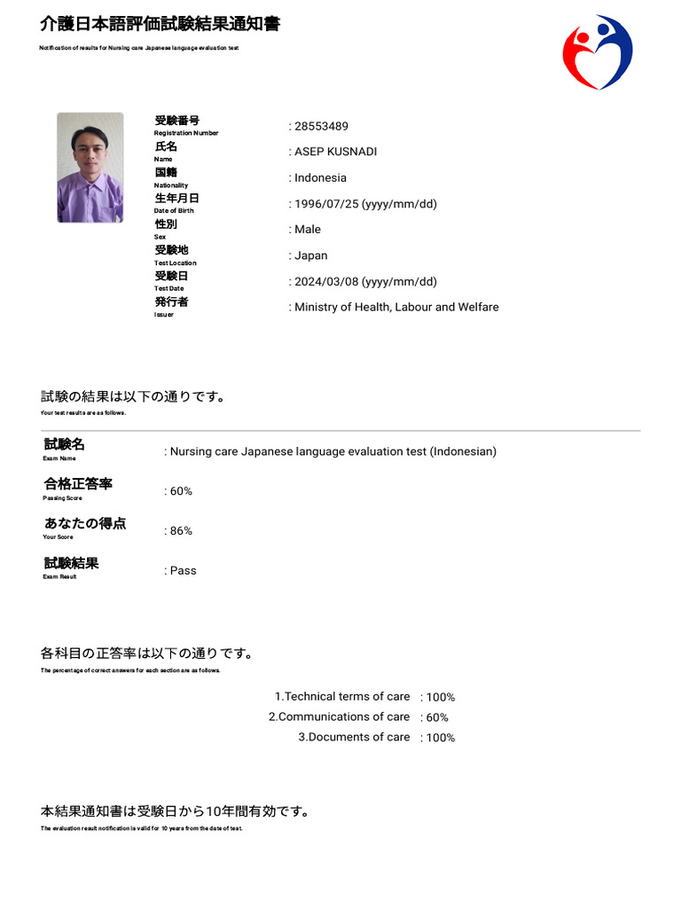Prometric - Report View SSW Indo Kaigo | PDF