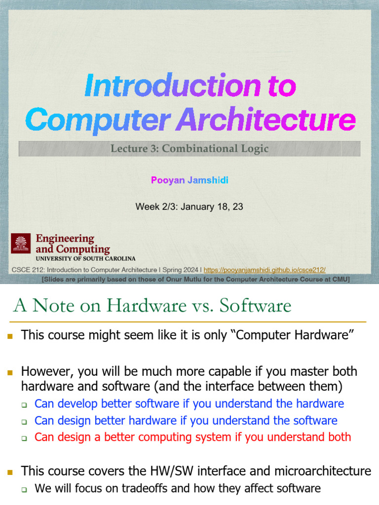 Computer Architecture Lec3 Combinational Logic Design 1731399879 | PDF | Logic Gate | Cmos