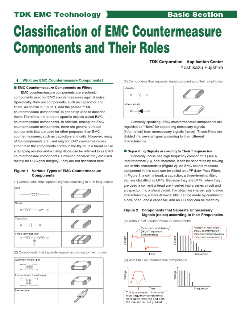 EMC Countermeasure Components Explained | PDF | Electronic Filter ...