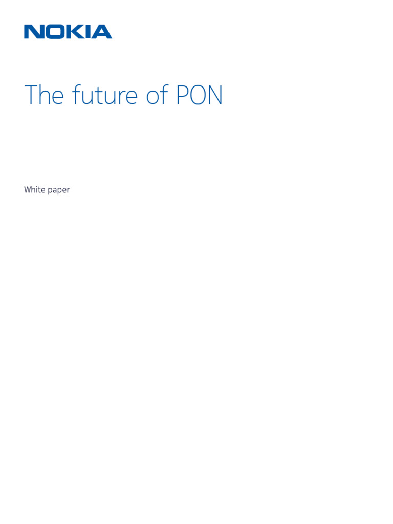 Future of PON: 25G and Beyond | PDF | Computer Networking ...