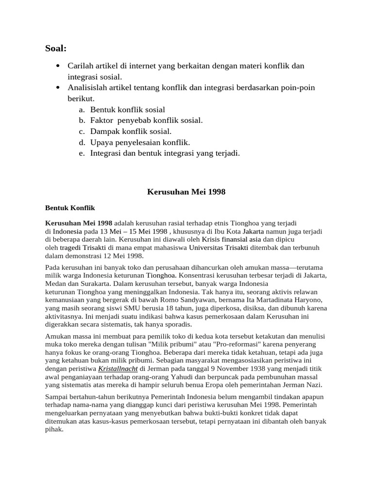 Kerusuhan Mei 1998 | PDF | Politik | Sejarah