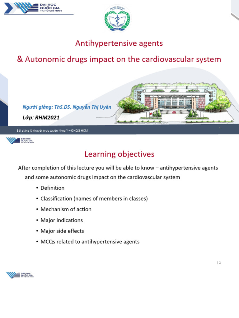 Antihypertensive Agents Autonomic Drugs RHM2021 | PDF