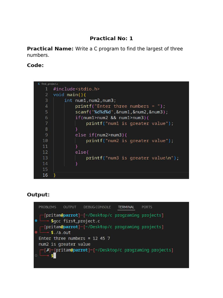 Practical of CLanguage | PDF | Computers