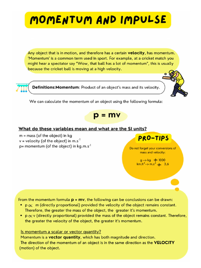 Momentum and Impulse Notes | PDF