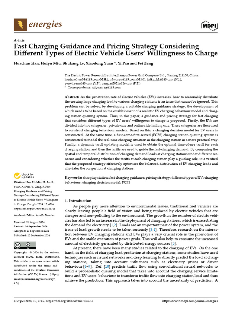 Energies | PDF | Electric Vehicle | Pricing