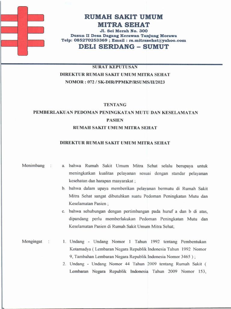 SK Pedoman PMK | PDF | Pengembangan Diri